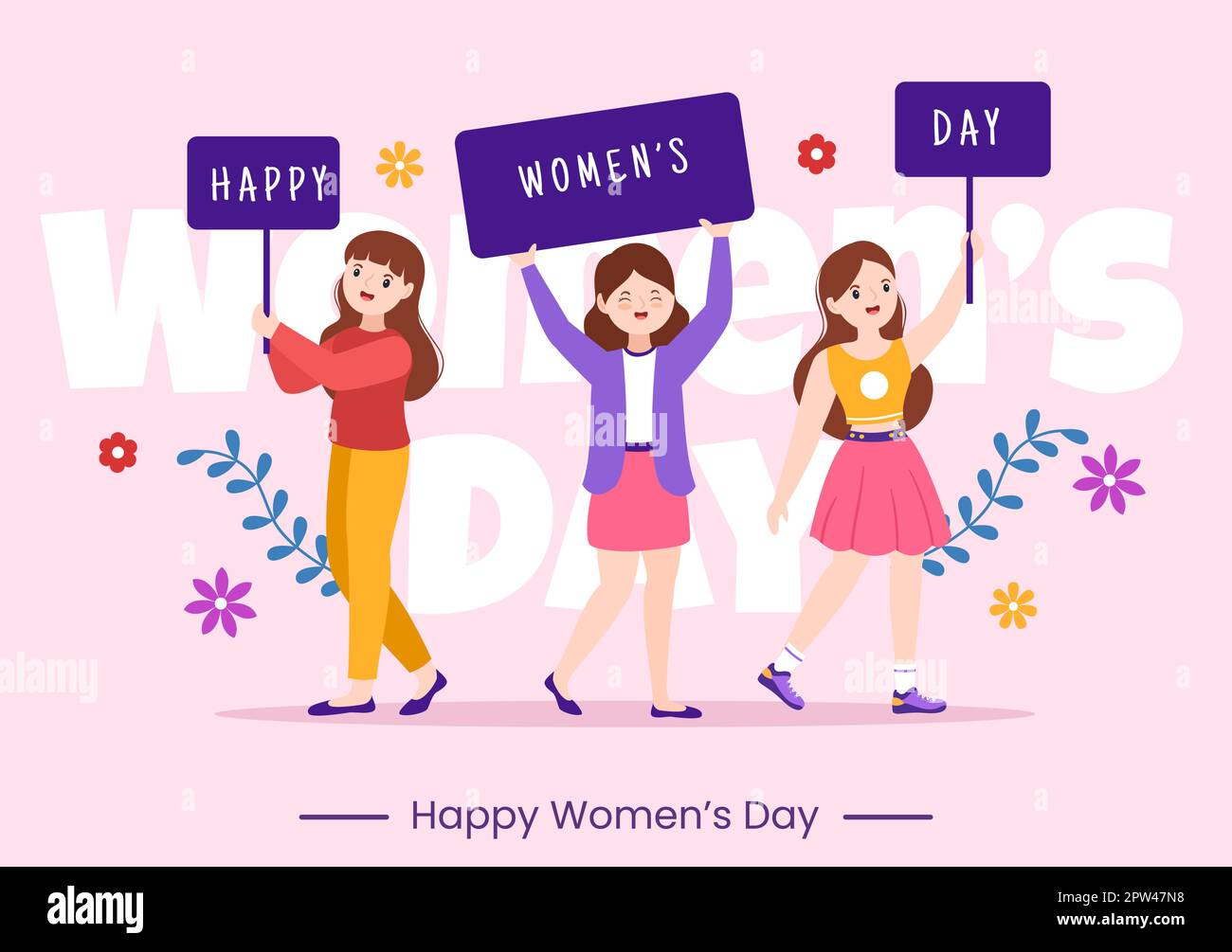 Journée internationale de la femme sur 8 mars Illustration pour ...