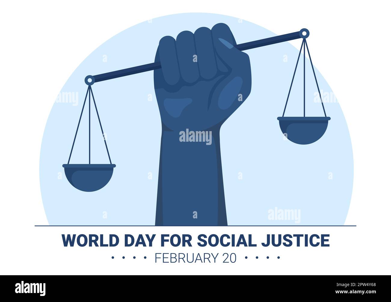 Journée mondiale de la justice sociale sur 20 février avec des balances ...