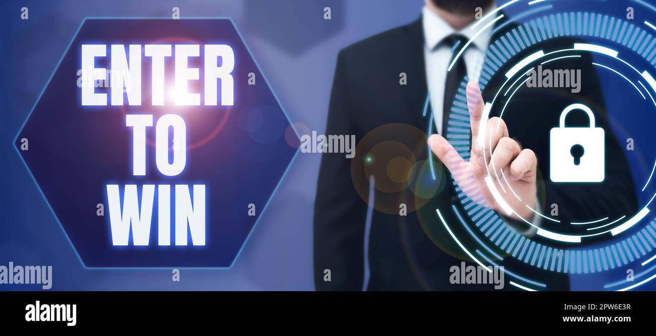 Légende conceptuelle Entrez pour gagner, approche d'entreprise échange ...