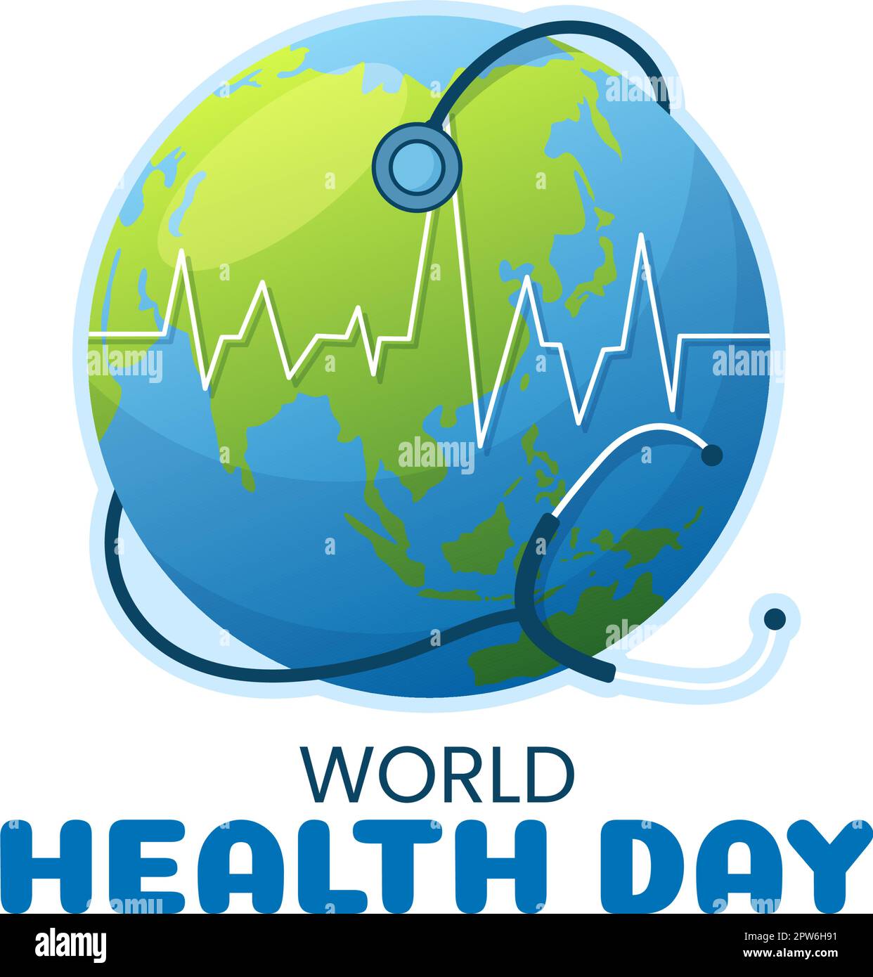 Journée mondiale de la Santé sur l'illustration 7 avril avec la Terre ...