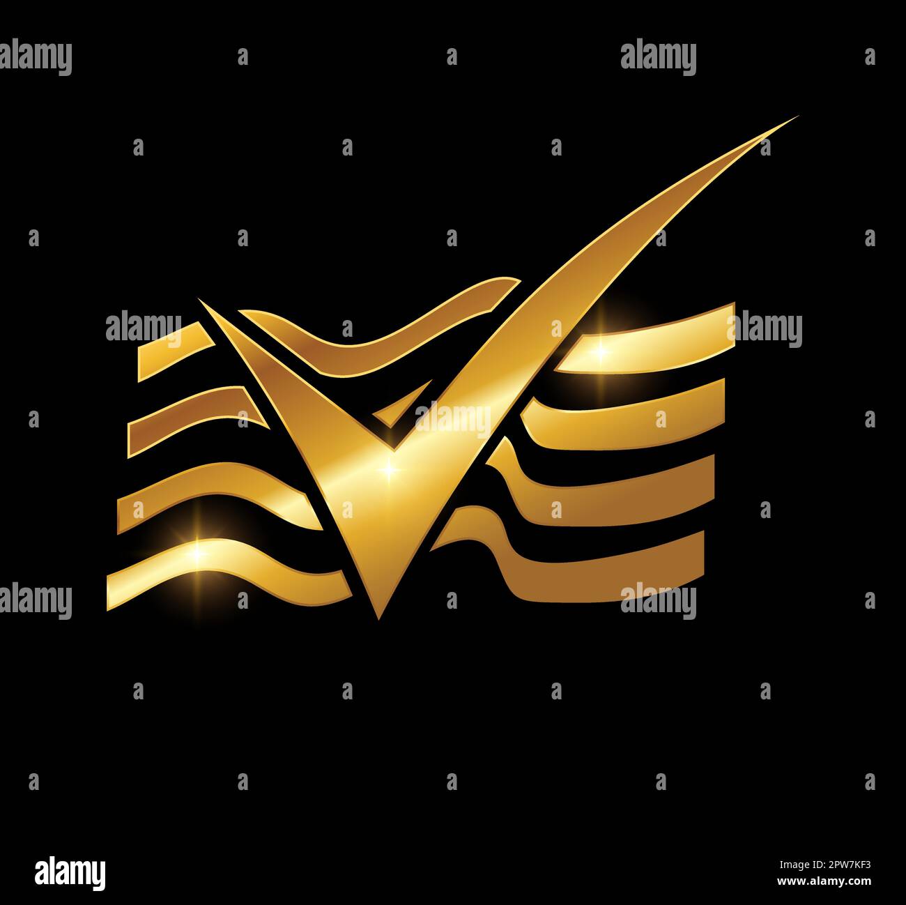 Icône Golden Check Mark logo Vector Image Vectorielle Stock - Alamy