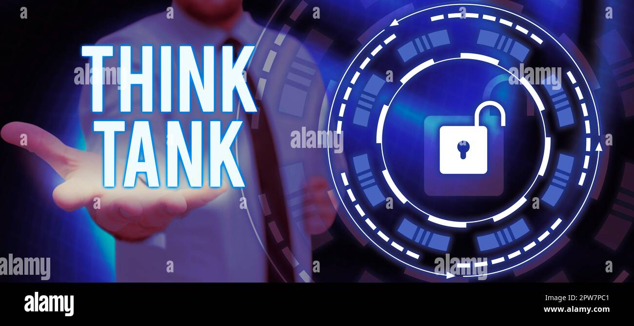Affiche montrant Think Tank, la réflexion conceptuelle de la photo de l ...