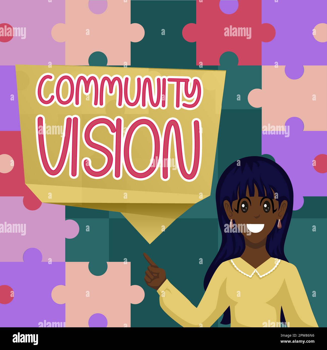 Inspiration montrant le signe Vision communautaire, mot pour l ...