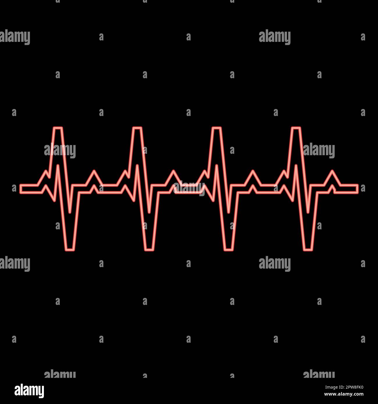 Neon Pulse graph Heart beat cardiogramme rythme graphique ecg ...