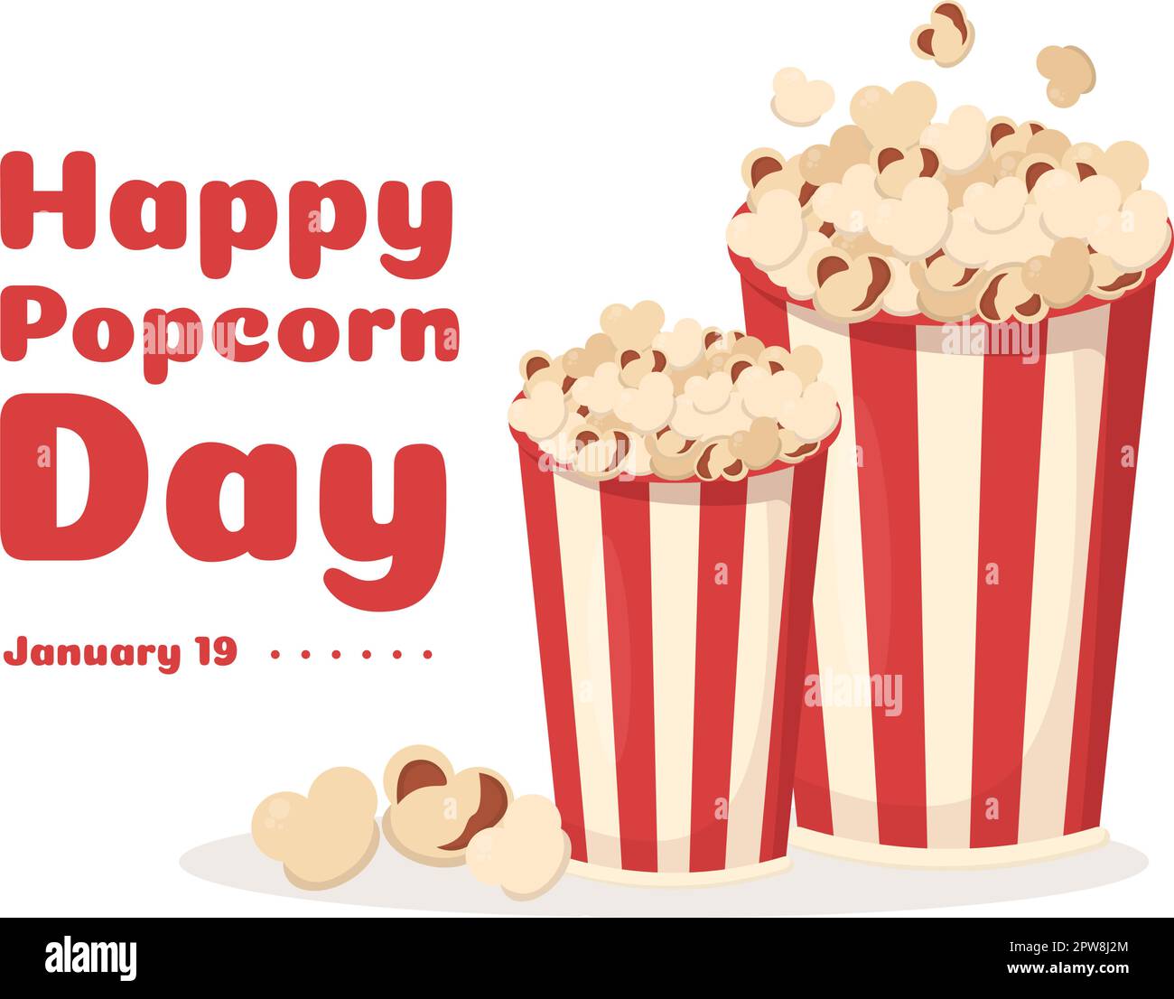 Journée nationale du popcorn sur 19 janvier avec une grande boîte de ...