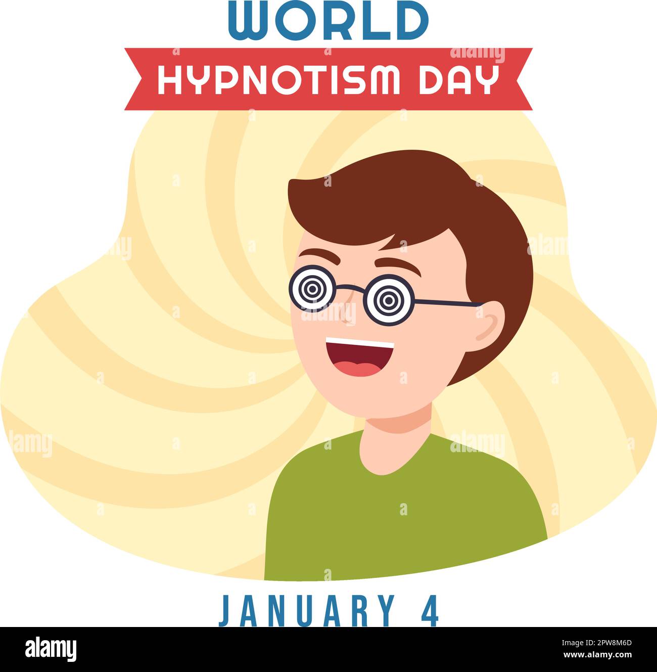 Journée mondiale de l'hypnotisme avec spirale noire et blanche, état d ...