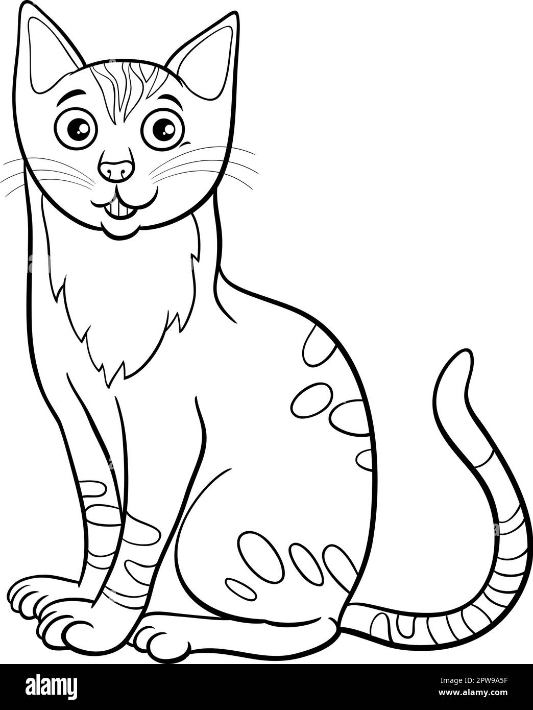 Dessin de chat rigolo a colorier Banque d'images noir et blanc - Page 3 ...