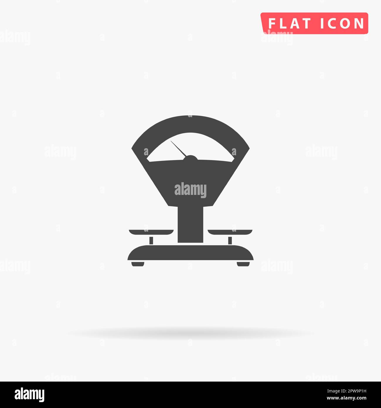Balance. Symbole noir plat simple avec ombre sur fond blanc ...