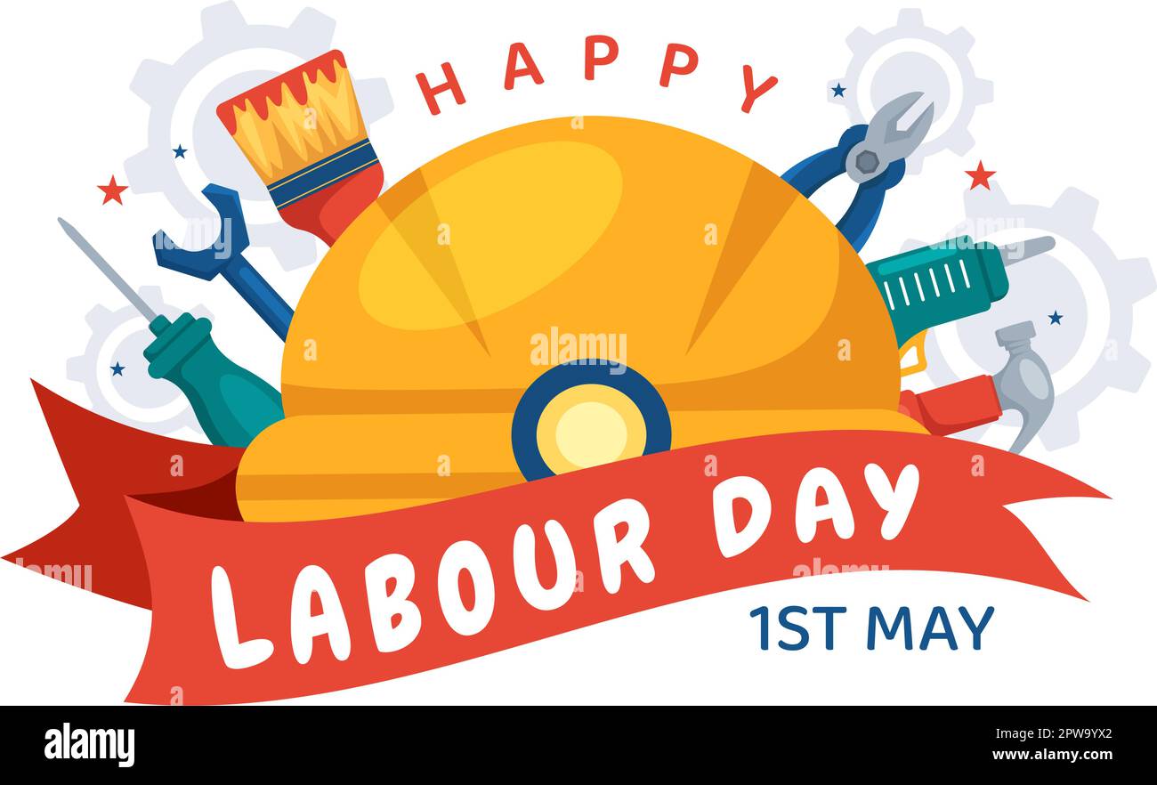 Bonne fête du travail le 1 mai Illustration avec différentes ...