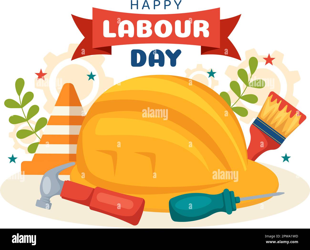 Bonne fête du travail le 1 mai Illustration avec différentes ...