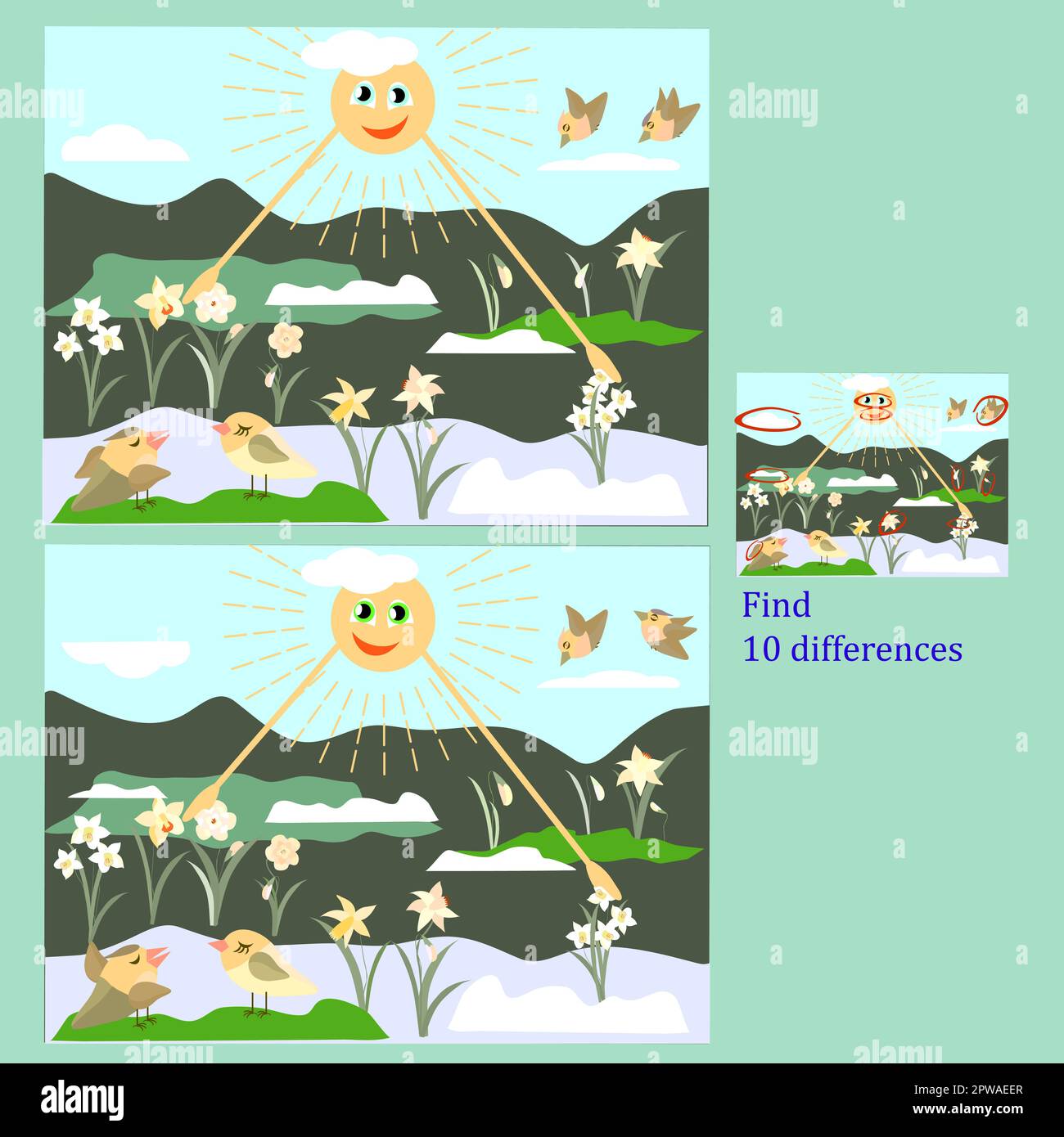 trouvez 10 différences rebus pour les enfants de moins de 6 ans ...