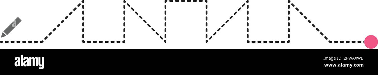 Lignes de tracé contour en pointillés forme de feuille de travail pour ...