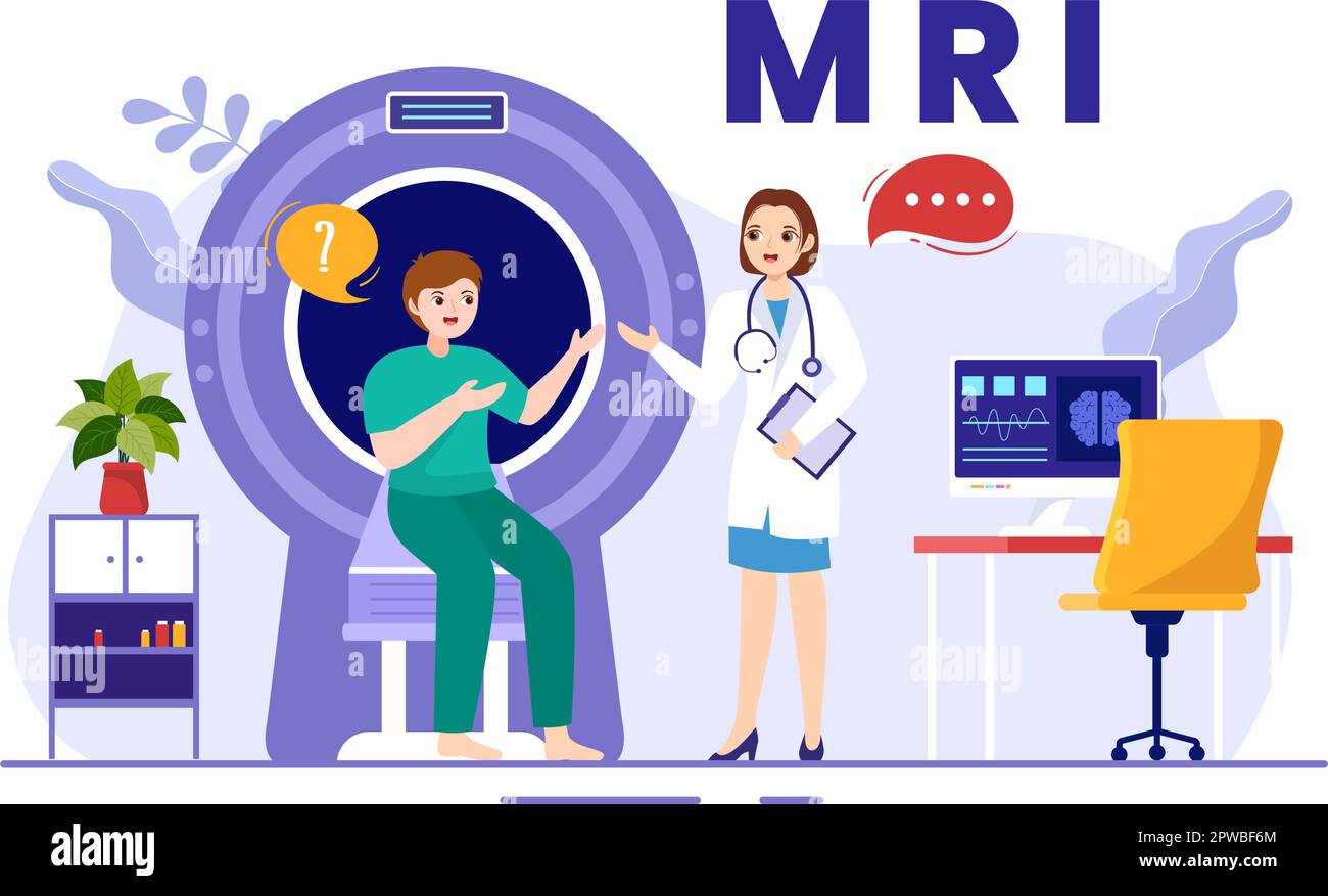 Illustration d'imagerie par résonance magnétique ou IRM avec un médecin ...