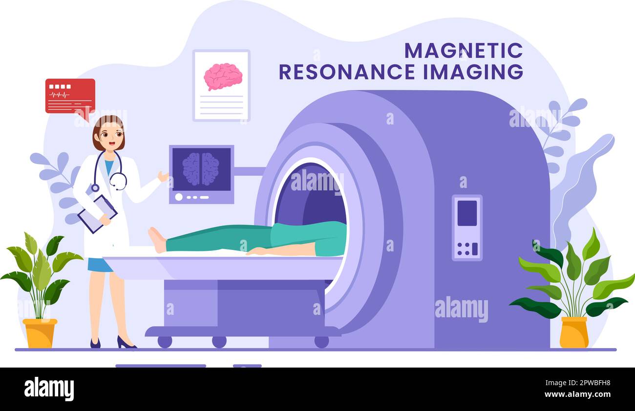 Illustration d'imagerie par résonance magnétique ou IRM avec un médecin ...