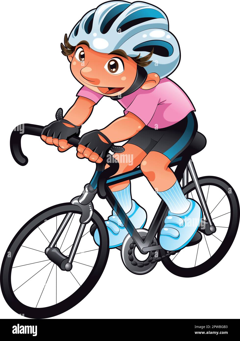 Humorous cyclist Banque d'images vectorielles - Alamy
