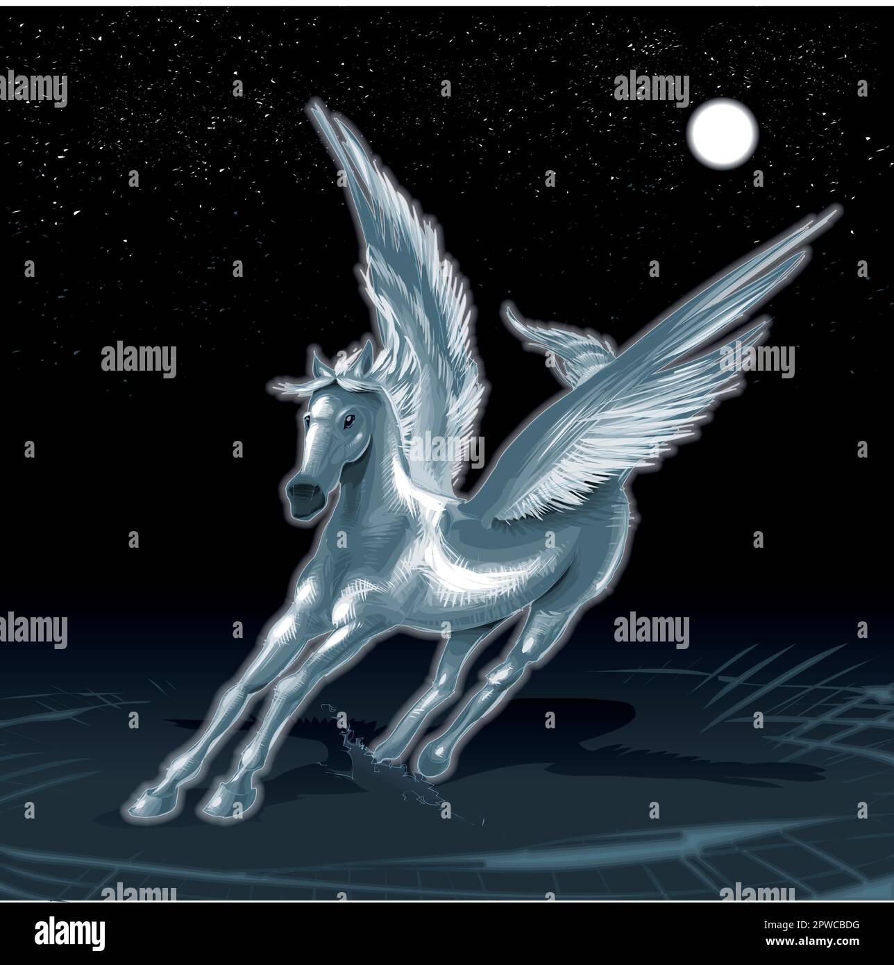 Fly pegasus Banque d'images vectorielles - Alamy
