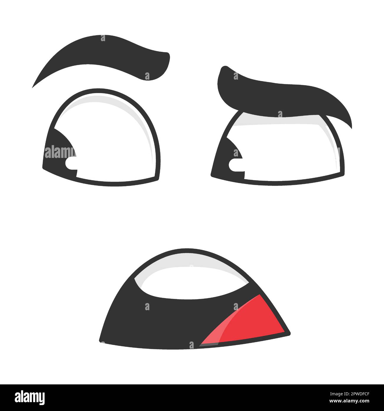 Expression de la surprise et de l'incertitude dessin animé visage ...