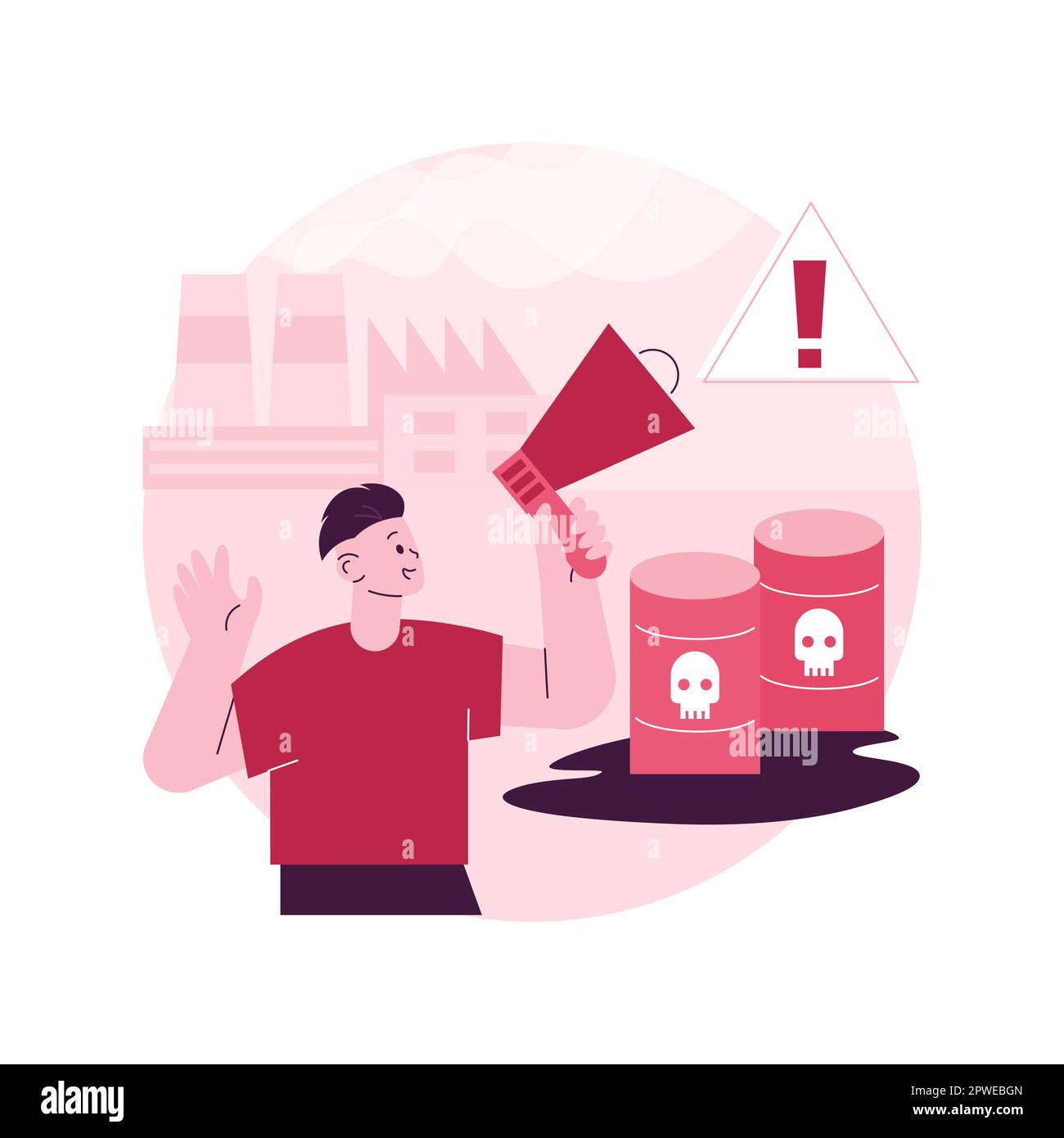 Pollution chimique résumé concept illustration vectorielle. Déchets ...