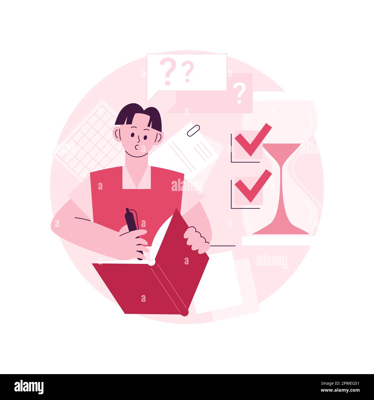 Examens et tests résumé concept illustration vectorielle. Résultats des ...