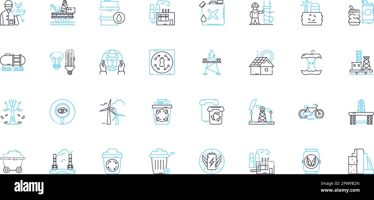 Ensemble d'icônes linéaires de contrôle efficaces. Rationalisée, agile ...