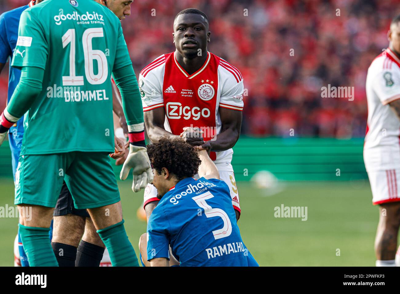 Rotterdam, pays-Bas. 30th avril 2023. ROTTERDAM, PAYS-BAS - AVRIL 30 : Brian Brobbey d'Ajax ...