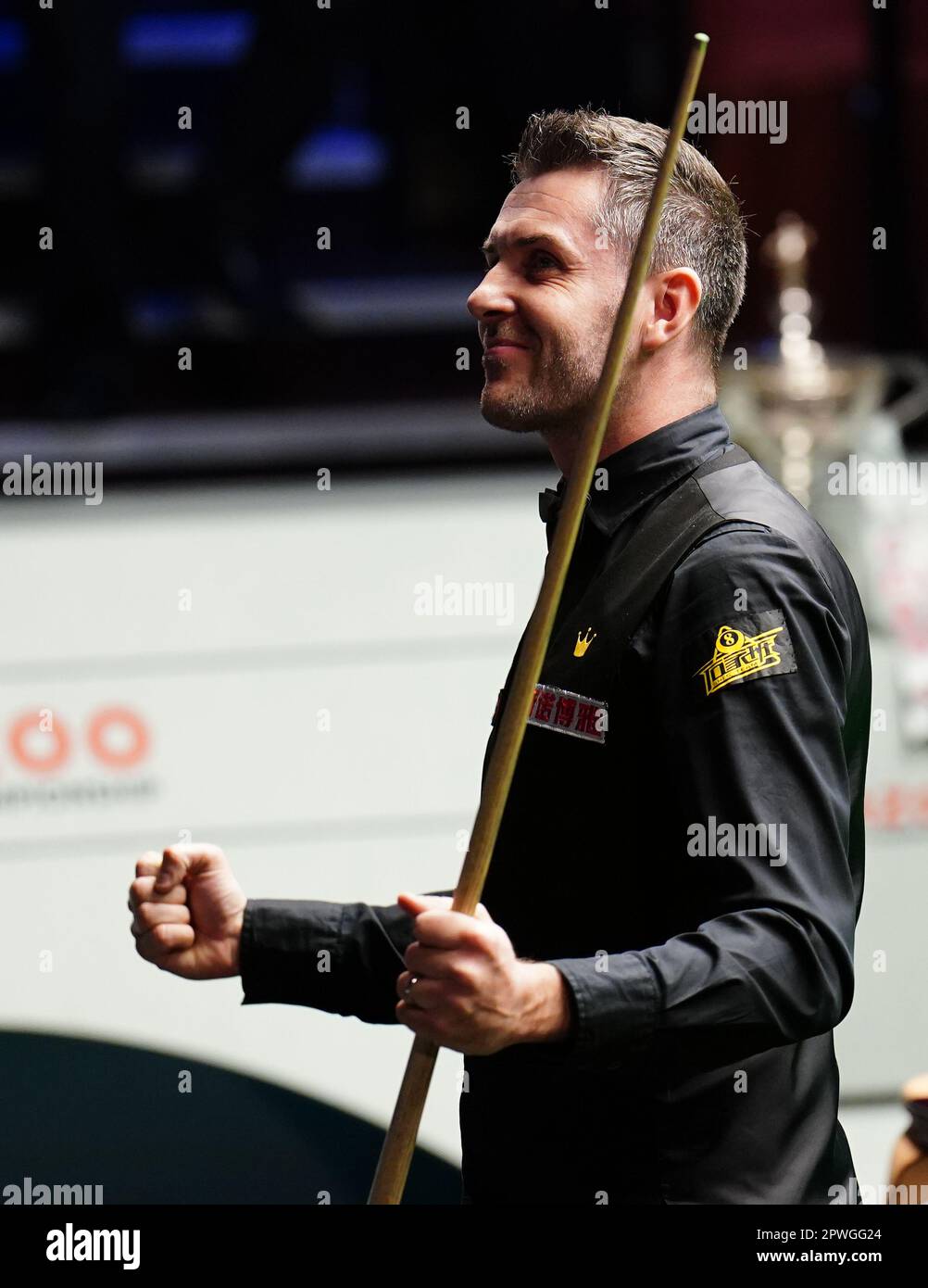 Mark Selby réagit après avoir fait un 147 contre Luca Brecel (non ...