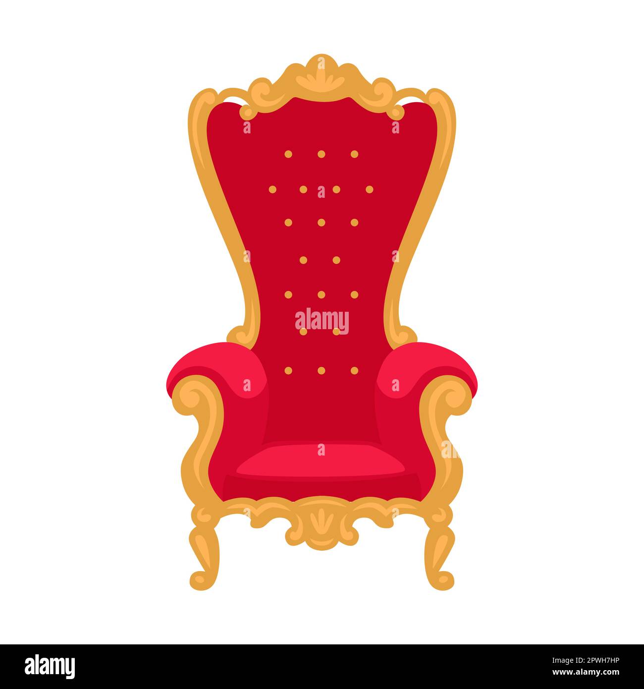 Illustration vectorielle rouge du trône royal. Ancienne chaise ...