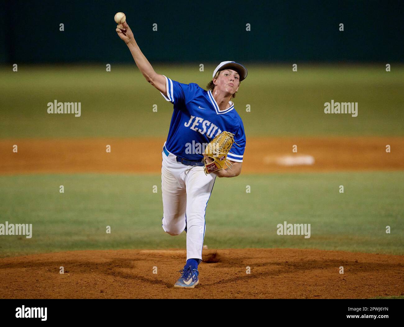 Tampa Jesuit Tigers pitcher Wilson Andersen (3) during a High School ...