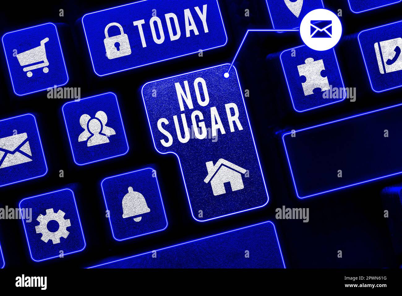 L'écriture du texte pas de sucre, Internet concept a été laissé ...