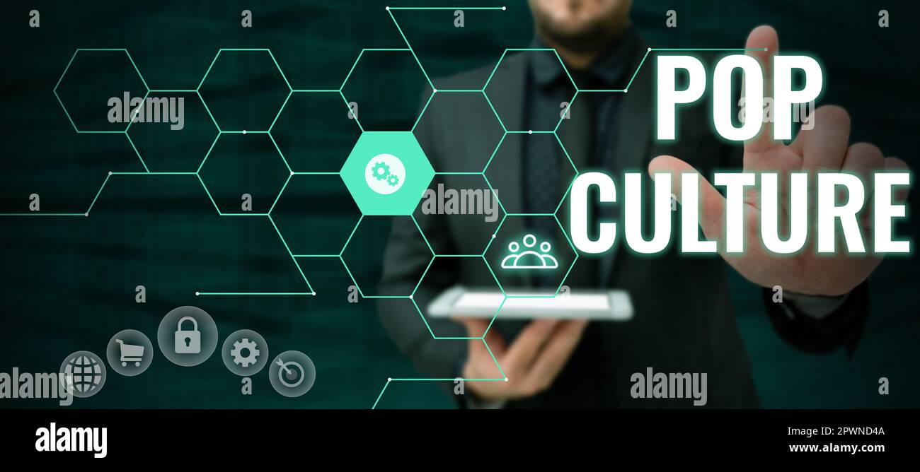 Signe d'écriture à la main Pop Culture, mot pour décrit le style de vie ...