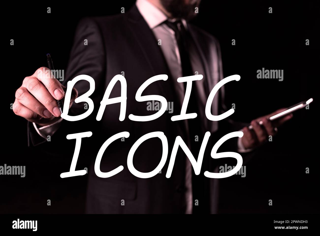 Signe écrit à la main icônes de base, Internet concept pictogramme ou ...