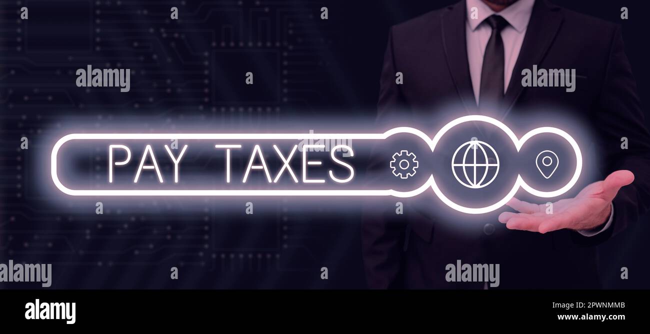 Légende de texte présentant les taxes de paye, le concept d'entreprise ...