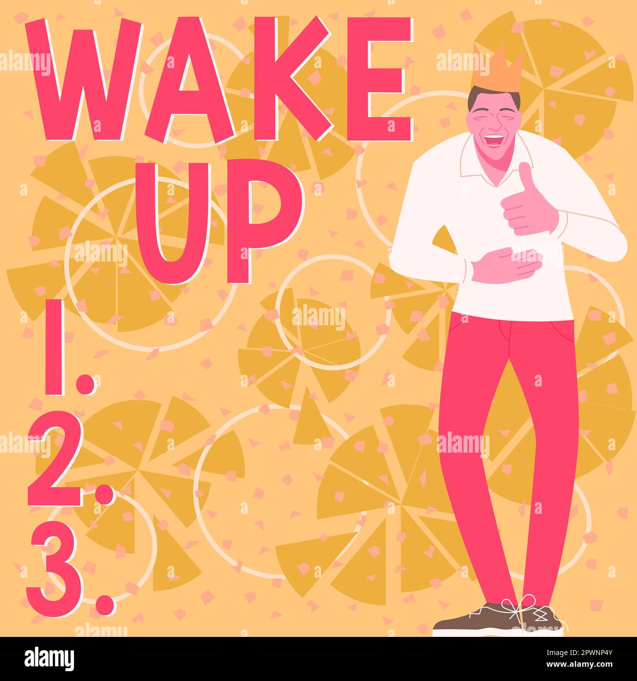 Affiche Wake Up, Word écrit sur une instance d'une personne se ...