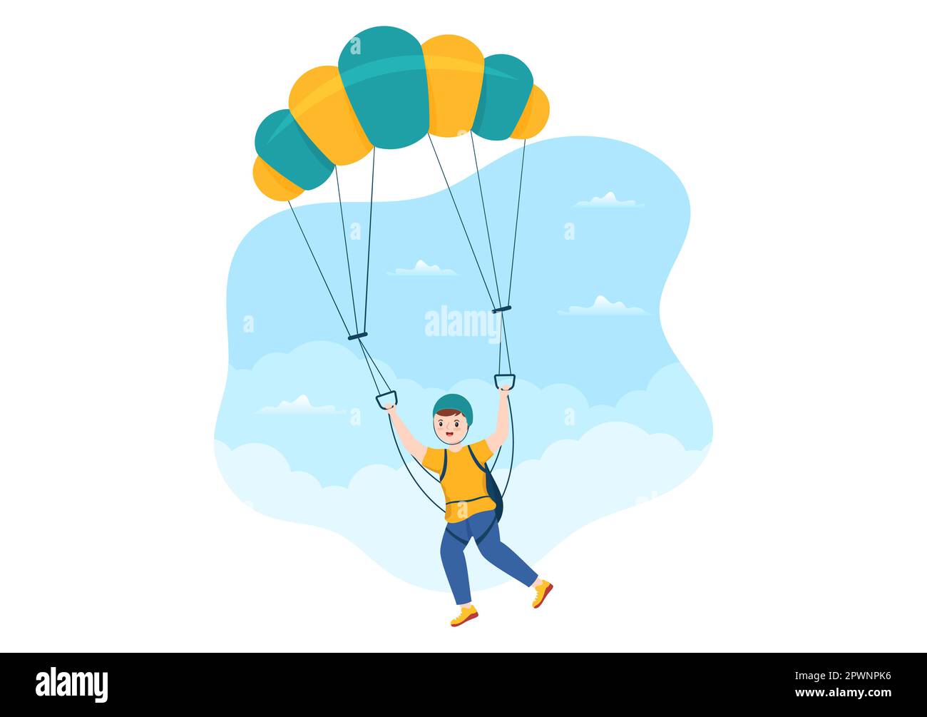 Parachutisme Illustration avec des parachutistes utiliser parachute et ...