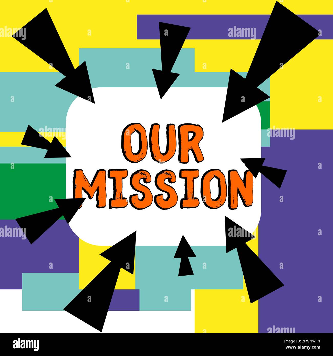 Inspiration montrant signe notre mission, concept signifiant tâches ou ...