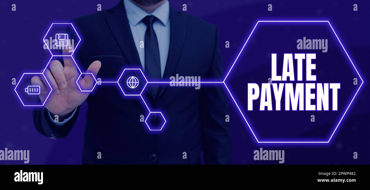 Texte d'écriture paiement tardif, mot écrit sur le paiement effectué au ... Texte d'écriture paiement tardif, mot écrit sur le paiement effectué au ...