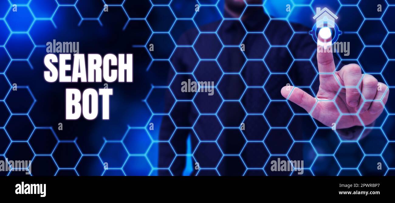 Affichage conceptuel Search Bot, Business Idea Programme qui exécute des tâches automatisées sur ...
