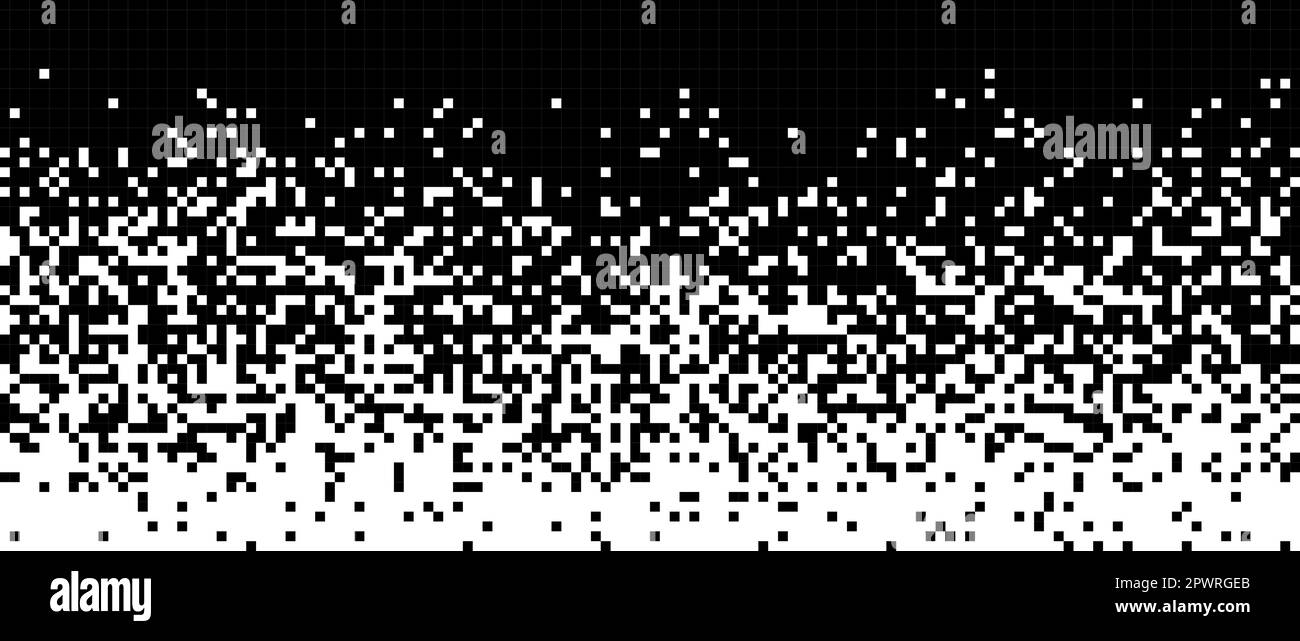 Bruit de gradient de demi-teinte pixélisé. texture des pixels en noir ...