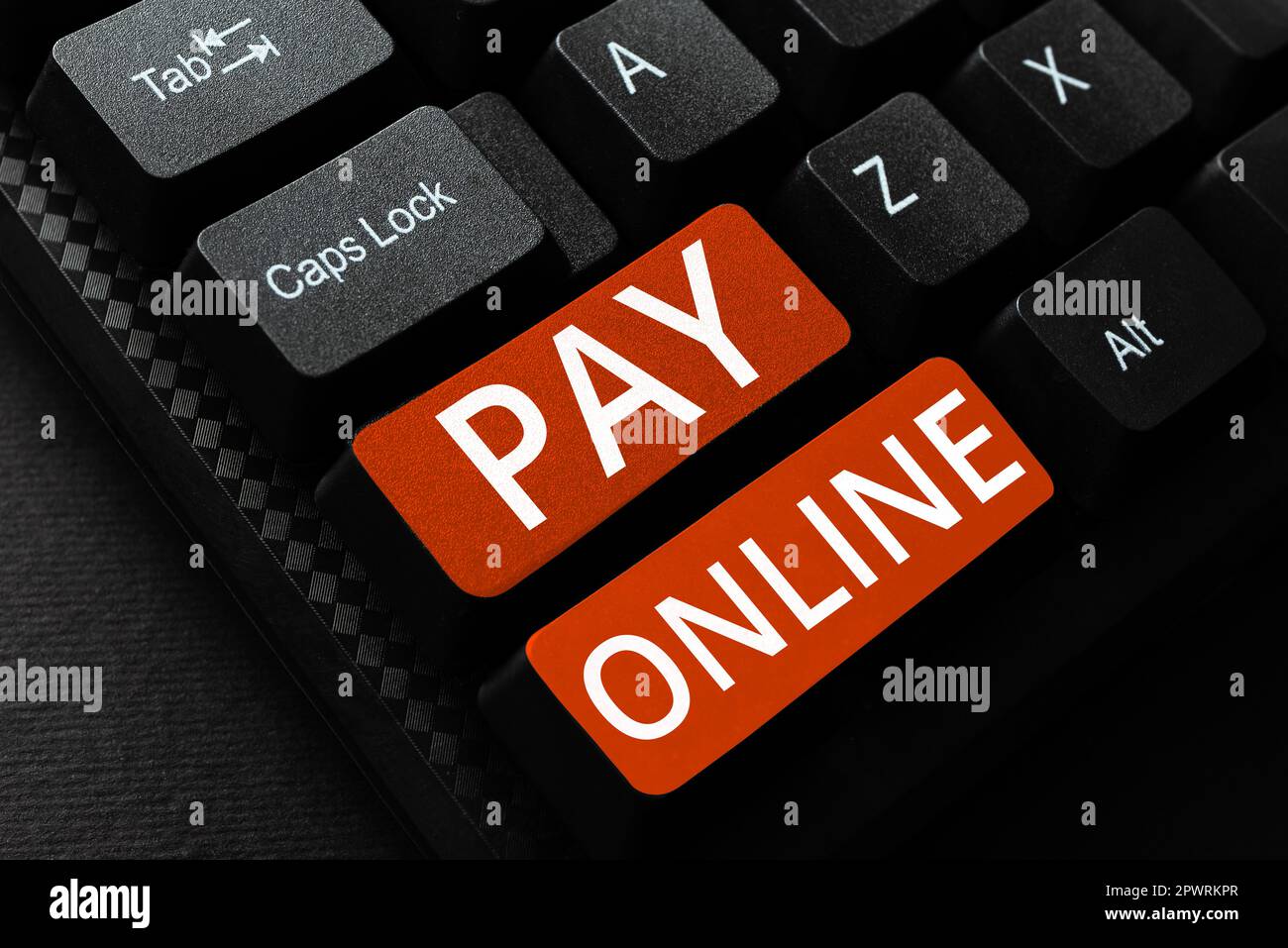 Légende de texte présentant payer en ligne, Word écrit sur acheter des produits ou des services ...