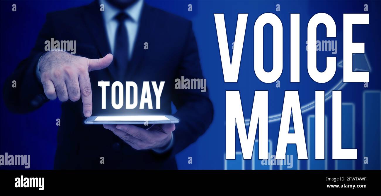 Affiche affichant la messagerie vocale, Word pour système électronique ...