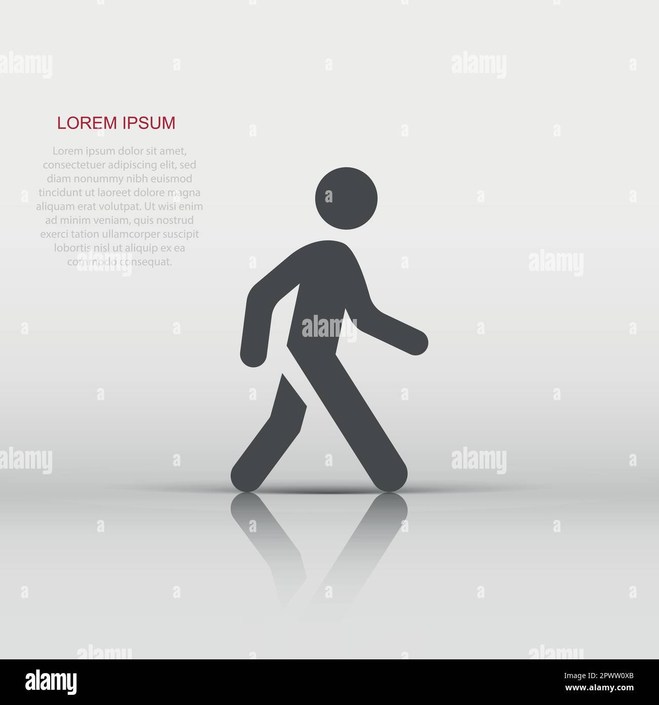 Icône d'homme de marche Vector dans un style plat. Pictogramme d ...