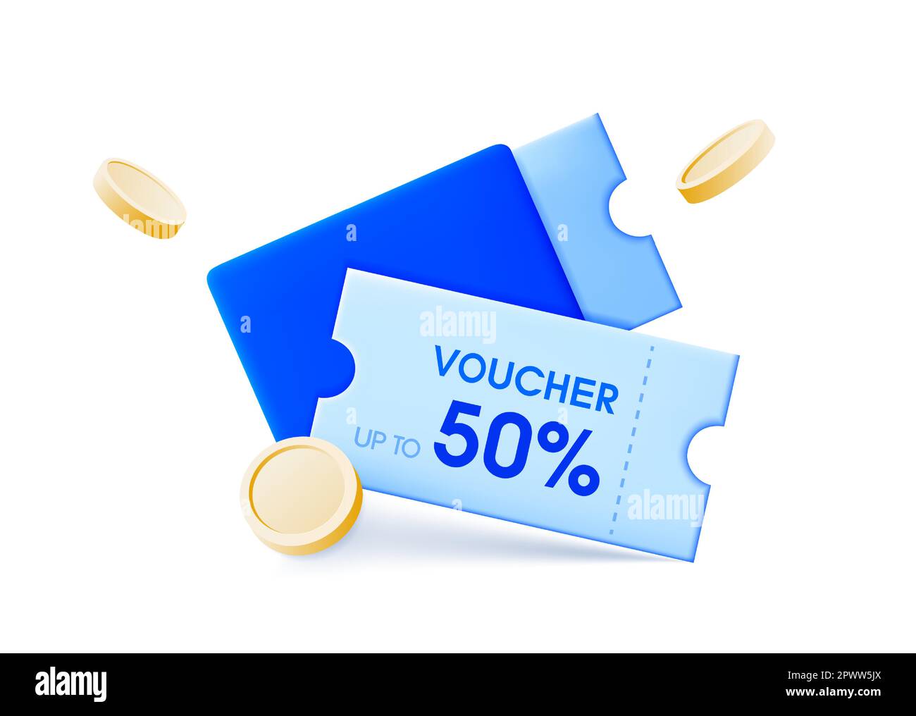 Bon de 3D, bon cadeau Vector, bon de réduction jaune pour les chanceux ...