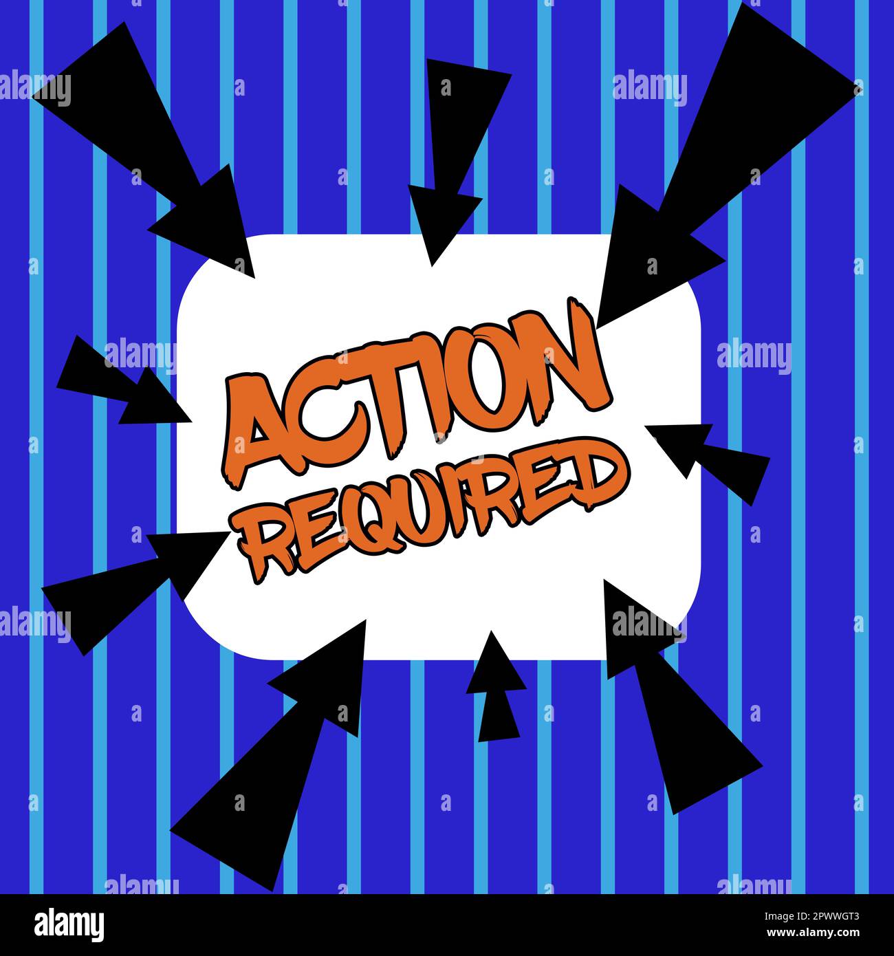 Signe de texte montrant action requise, concept signification ...