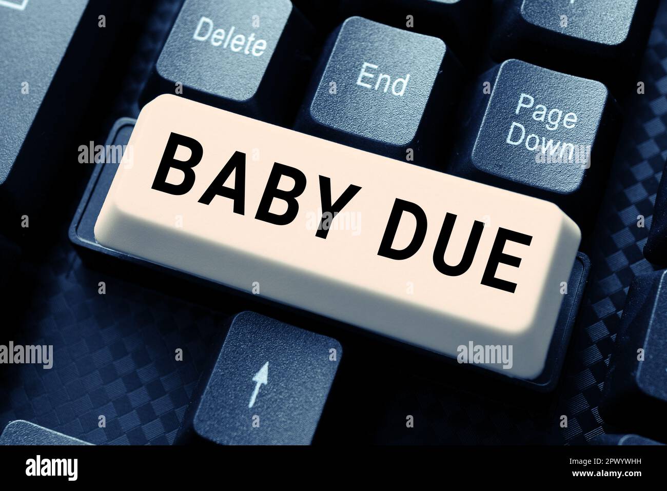 Légende conceptuelle Baby due, mot pour sur le point de naître sous ...