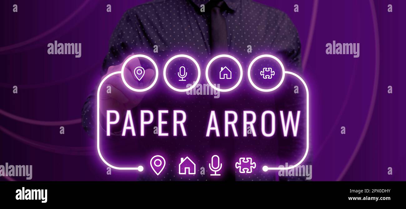 Affichage conceptuel flèche de papier, Word pour l'infographie d ...
