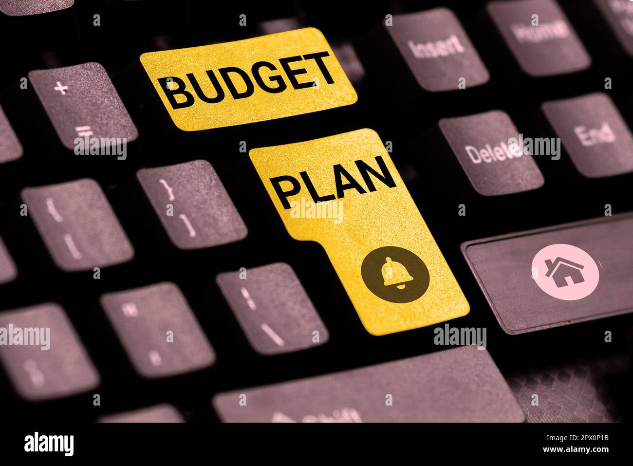 Affiche de texte indiquant le plan budgétaire, le calendrier financier ...