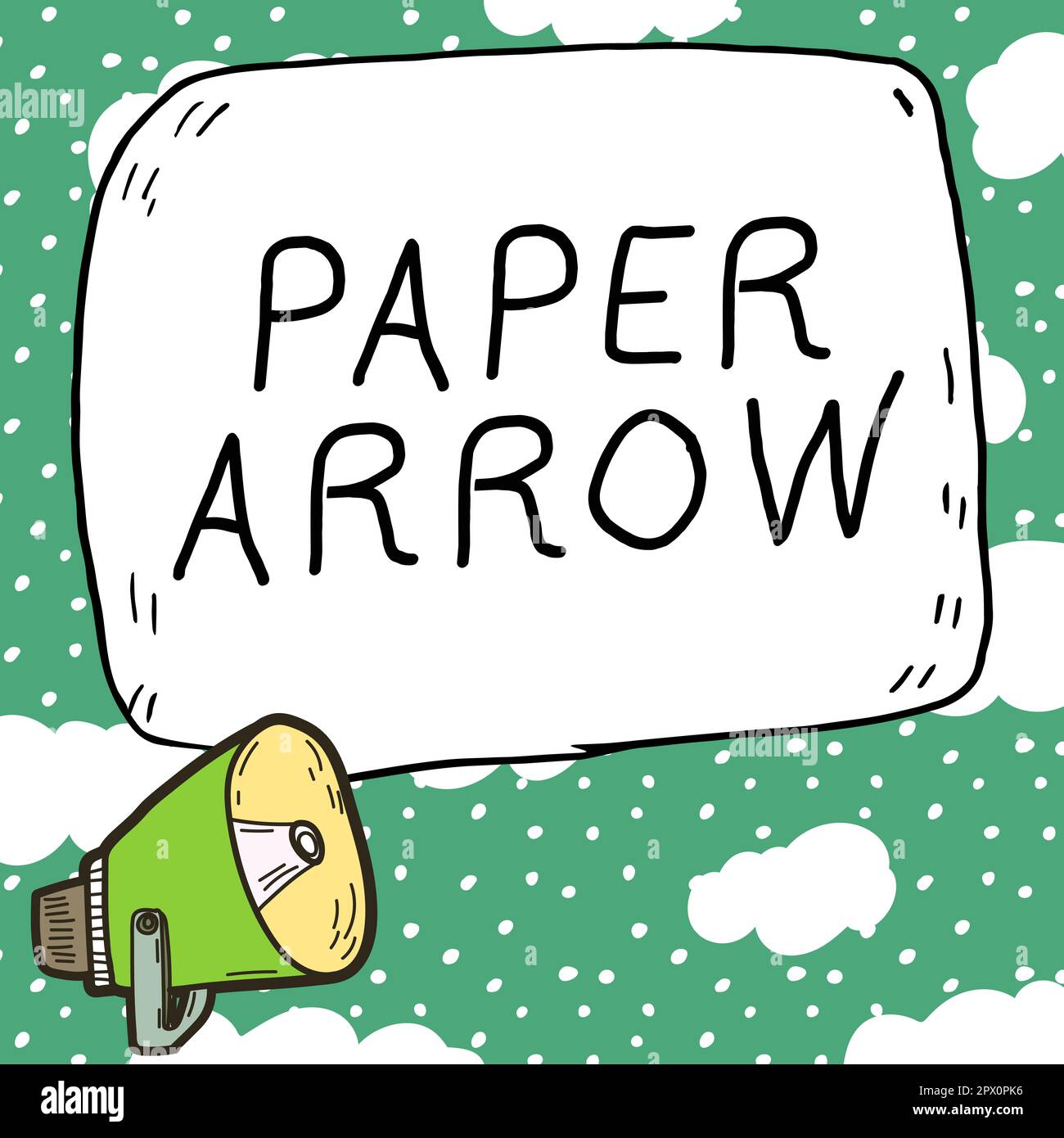 Affichage conceptuel flèche de papier, mot écrit sur l'infographie d ...