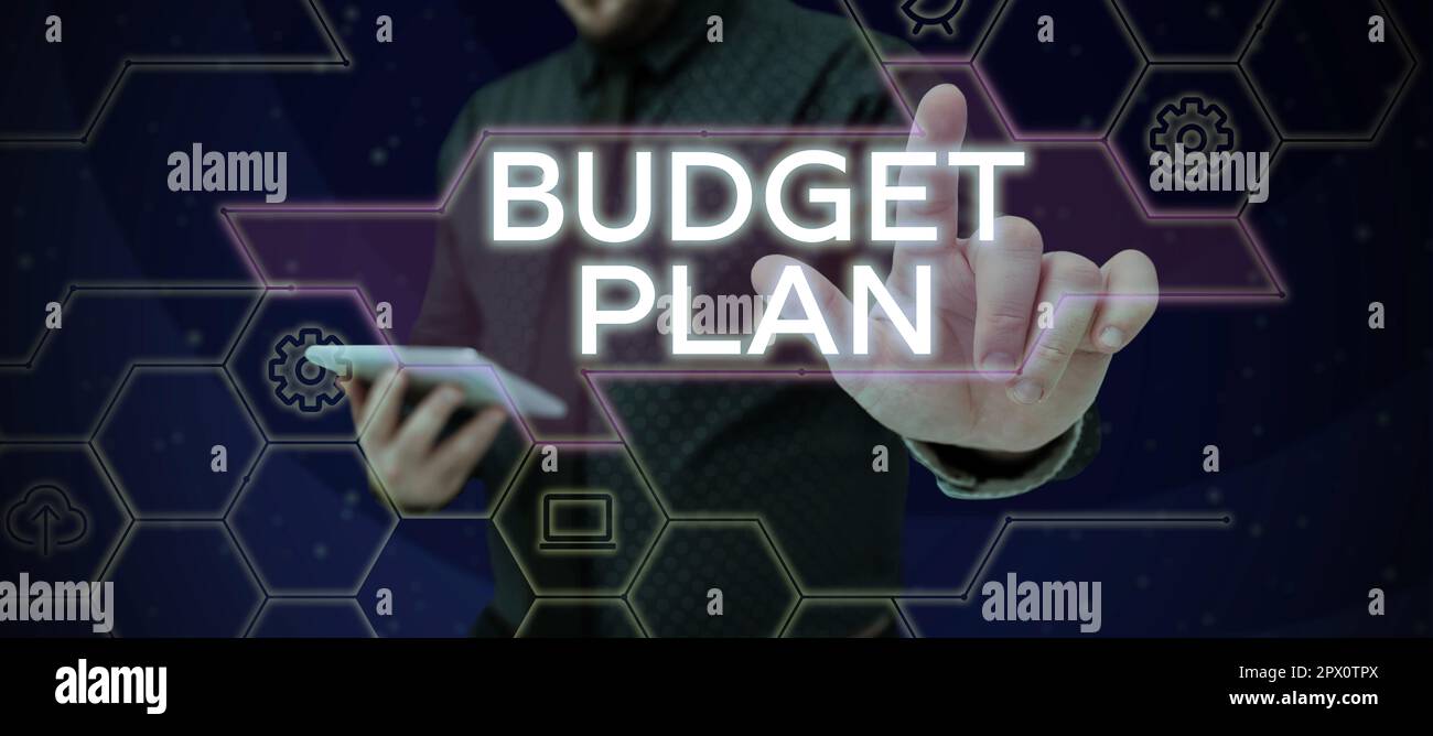 Affiche le plan budgétaire, mot pour le calendrier financier pour une ...