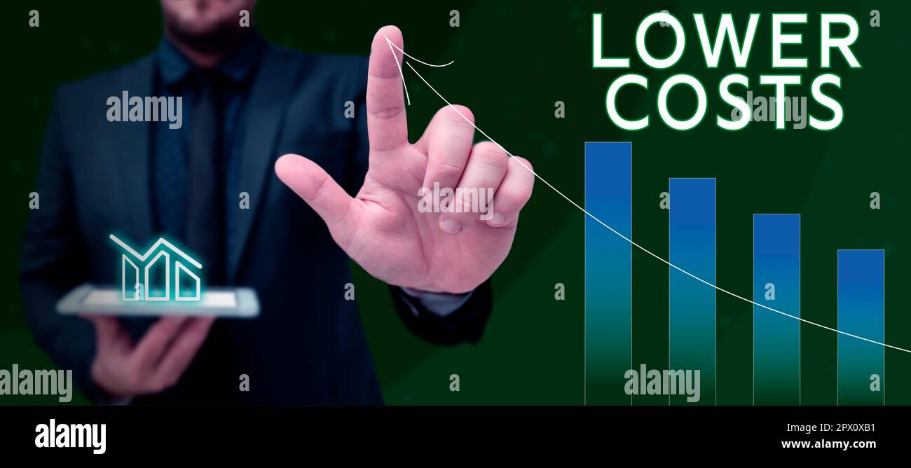 Inspiration montrant le signe moins de coûts, Word pour l'entreprise ...