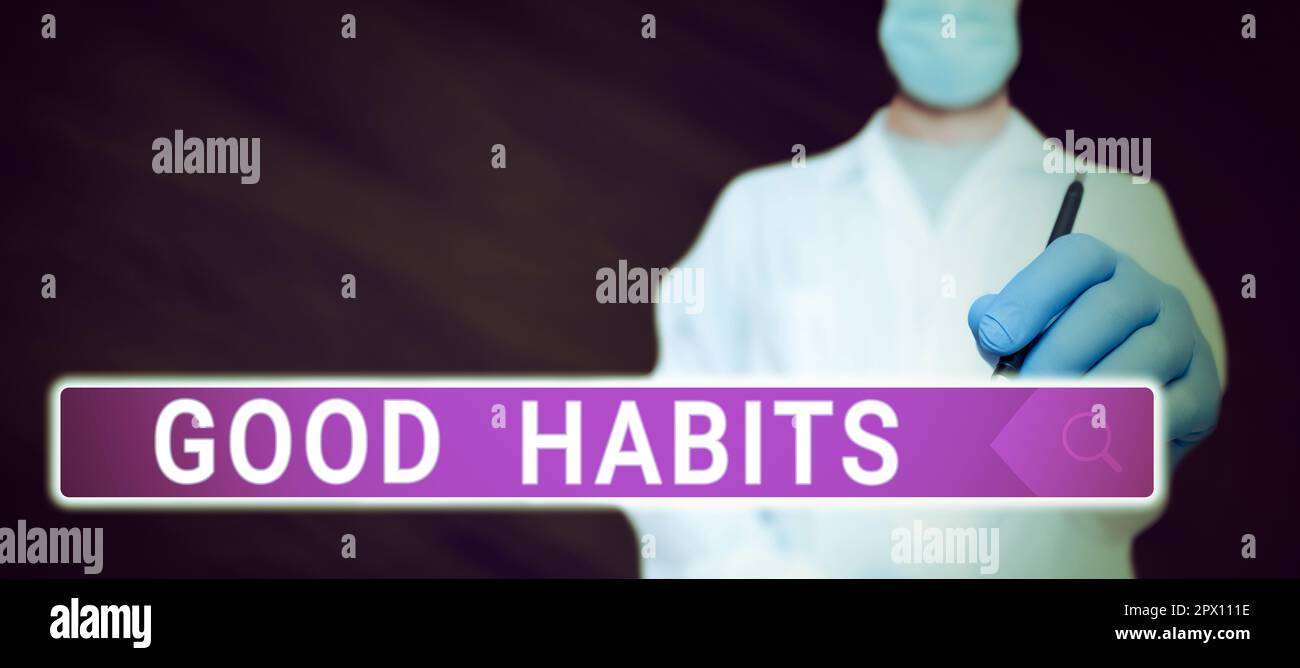 Affiche textuelle montrant de bonnes habitudes, mot pour un ...